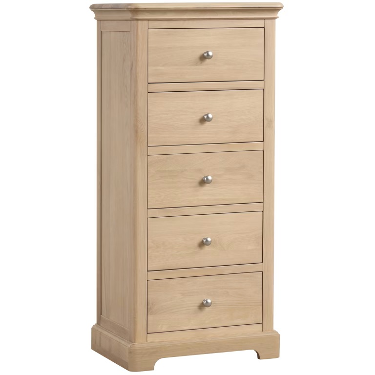 Bude Oak 5 Drawer Wellington | Lukehurst