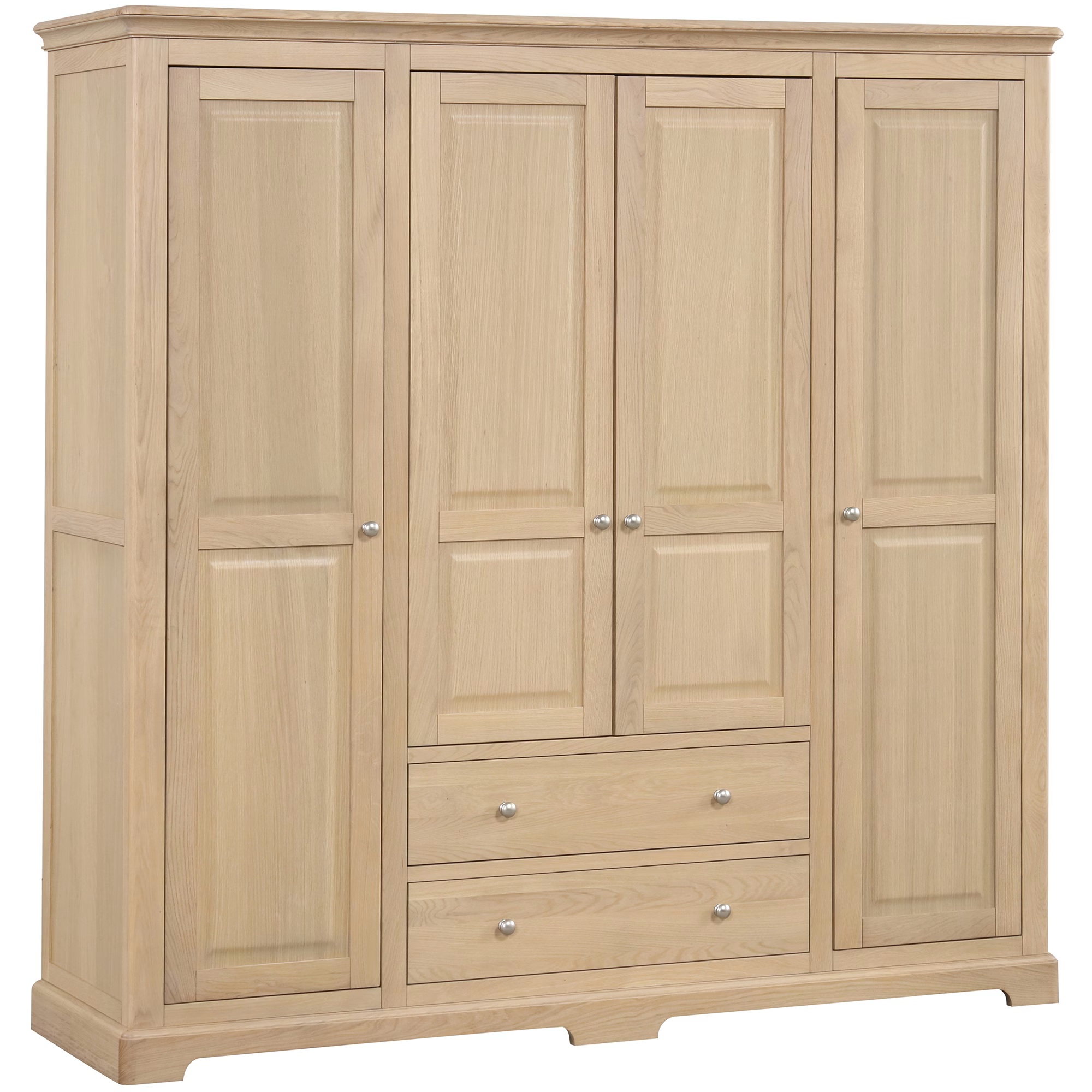 Bude Oak Quad Door Wardrobe | Lukehurst